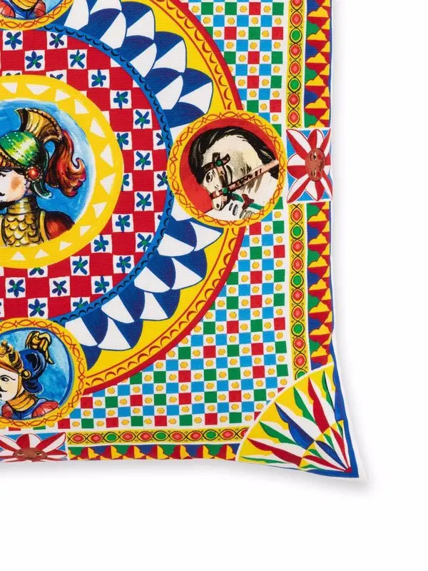 Dolce & Gabbana Small Carretto-print Square Cushion