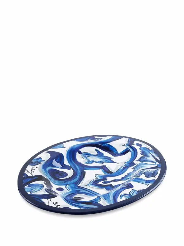 Dolce & Gabbana Mediterraneo-print Wooden Tray - White