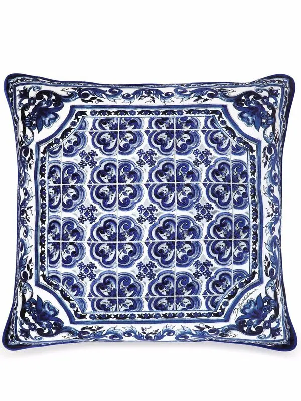 Dolce & Gabbana Mediterraneo-print Cushion - Blue