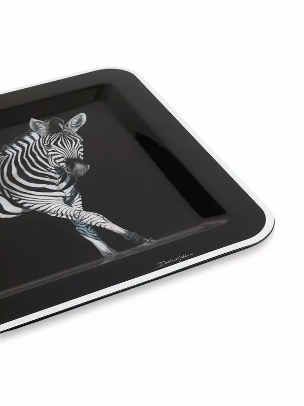 Dolce & Gabbana Medium Zebra-print Wood Tray