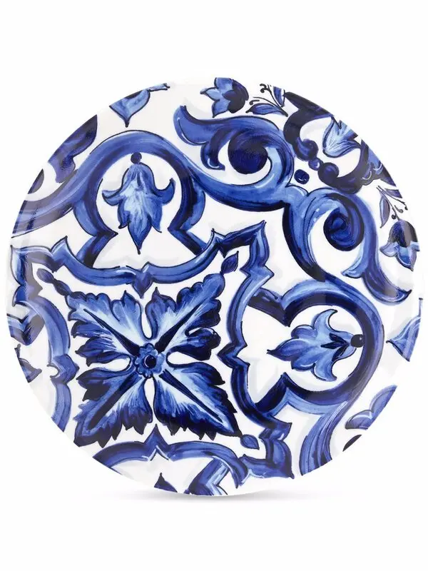 Dolce & Gabbana Blu Mediterraneo-print Porcelain Charger Plate - White