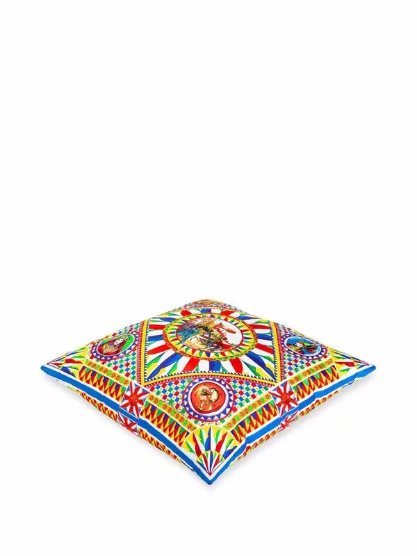 Dolce & Gabbana Medium Carretto-print Duchesse Cotton Cushion