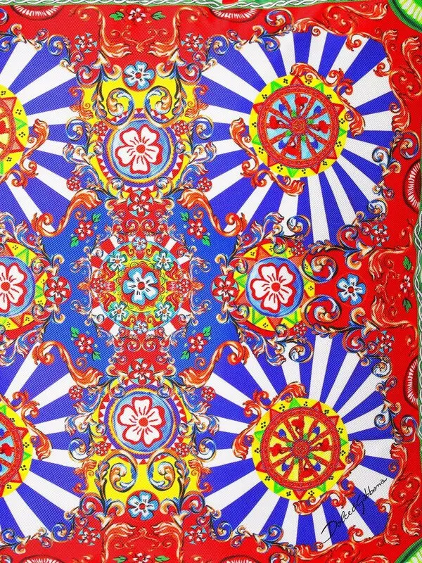 Dolce & Gabbana Medium Carretto-print Silk Cushion