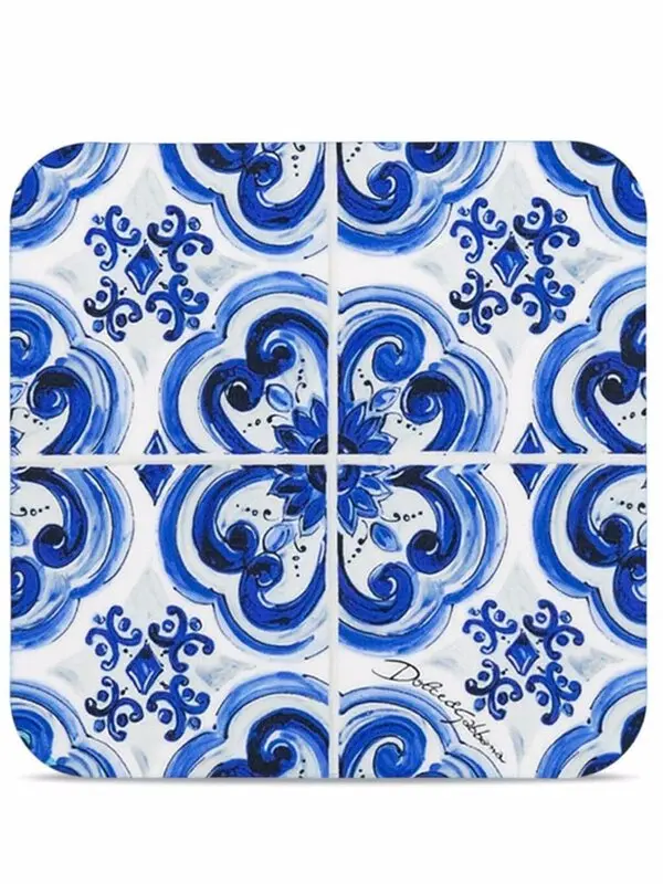 Dolce & Gabbana Mediterraneo-print Coasters - Blue