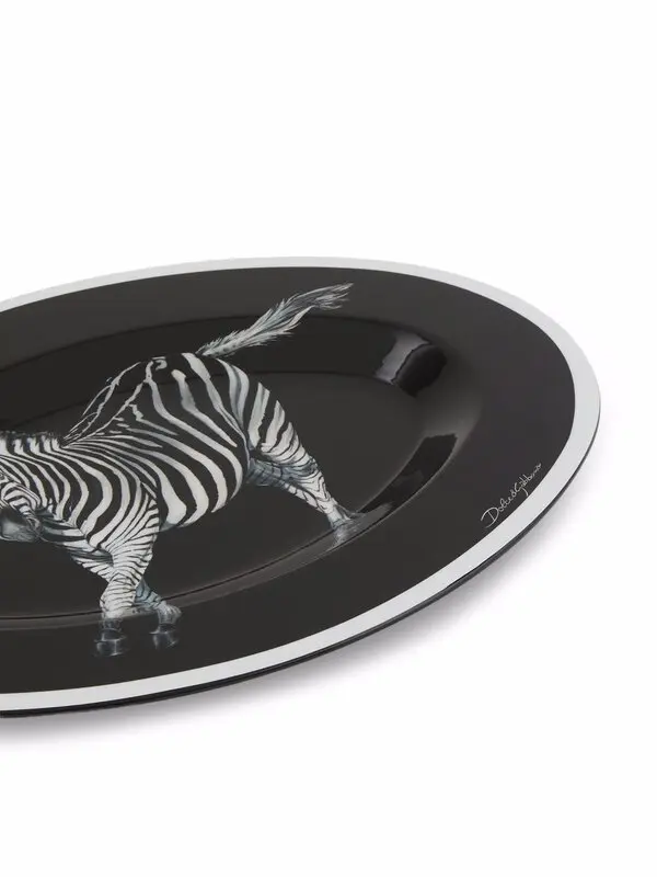 Dolce & Gabbana Zebra-print Wooden Tray