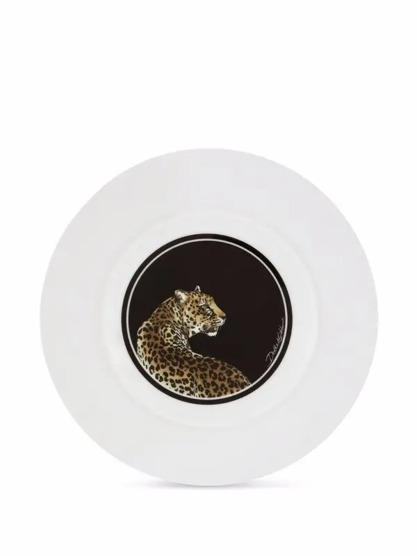 Dolce & Gabbana Leopard-print Porcelain Dinner Plates