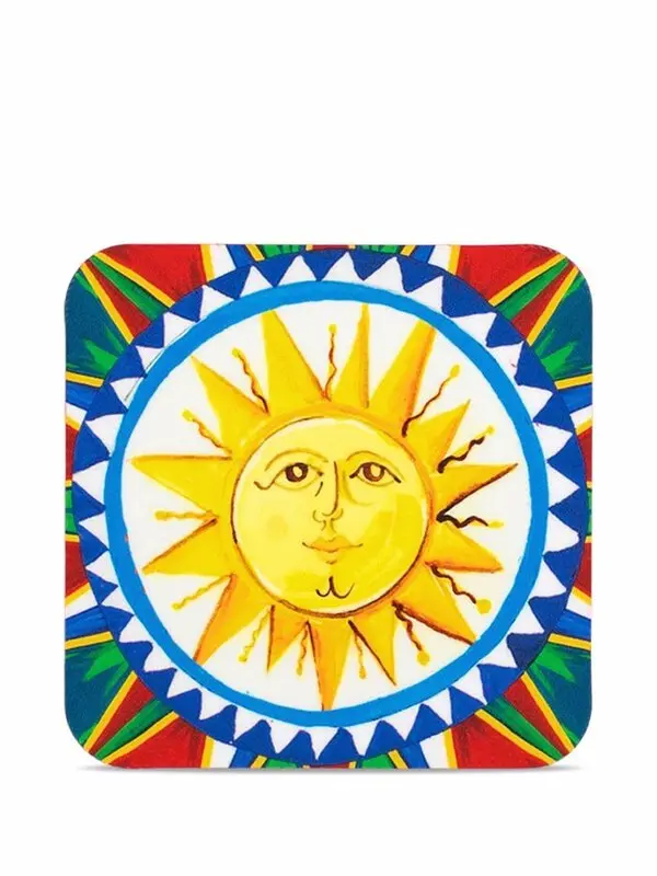 Dolce & Gabbana Carretto Siciliano Printed Paper Coasters - Blue