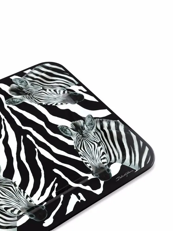 Dolce & Gabbana Medium Zebra-print Wood Tray