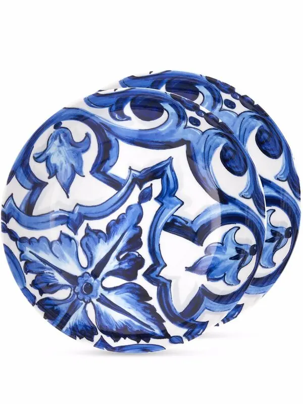 Dolce & Gabbana Blu Mediterraneo Porcelain Dessert Plate - White