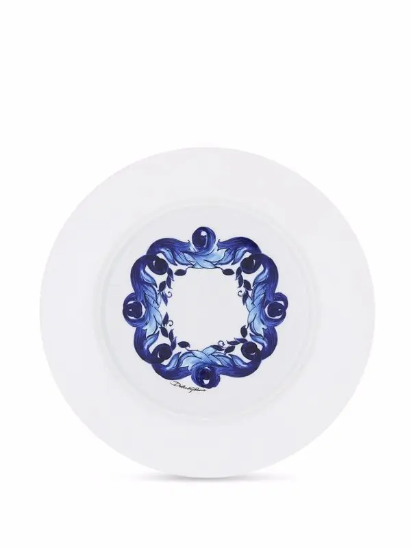 Dolce & Gabbana Blu Mediterraneo Porcelain Dessert Plate - White