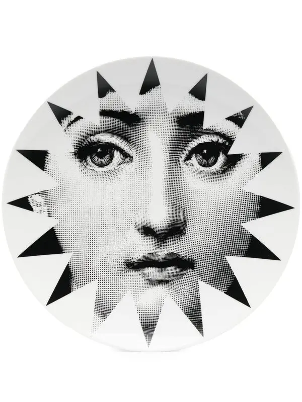 FORNASETTI Graphic Print Plate - White