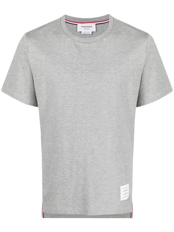 Thom Browne Logo-patch Short-sleeved T-shirt - Grey