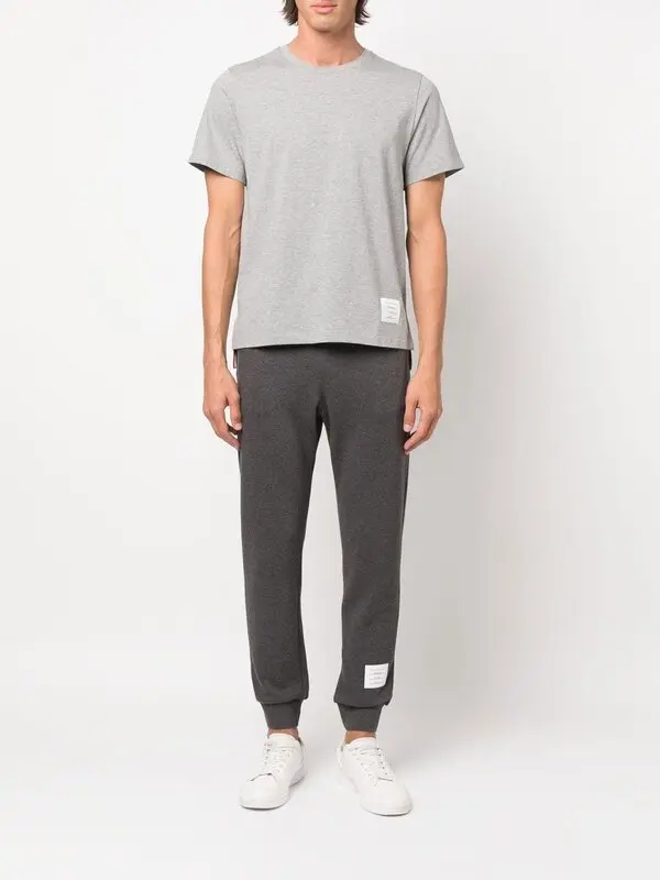 Thom Browne Logo-patch Short-sleeved T-shirt - Grey