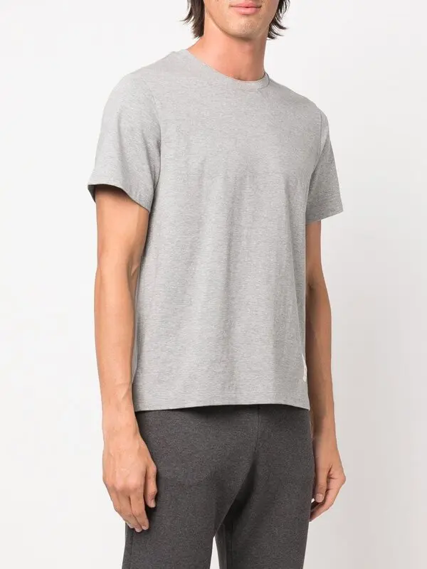 Thom Browne Logo-patch Short-sleeved T-shirt - Grey