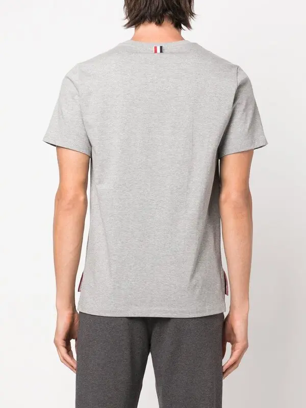 Thom Browne Logo-patch Short-sleeved T-shirt - Grey