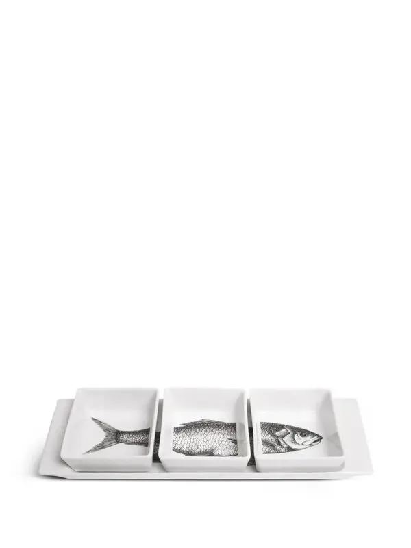 FORNASETTI Pesci Appetizer Set - White