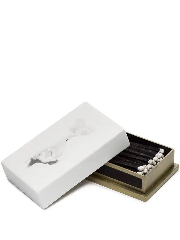 L'Objet Illustrated Porcelain Matchbox - White
