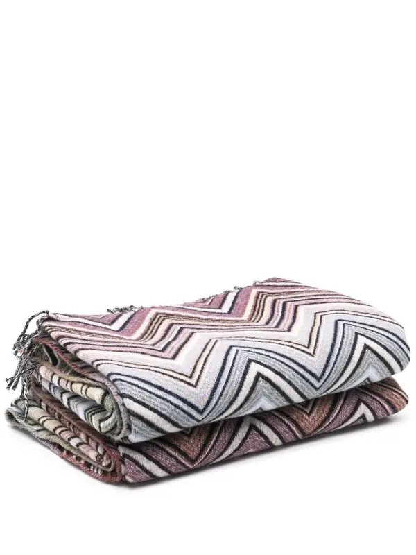 Missoni Zigzag-design Blanket - Blue