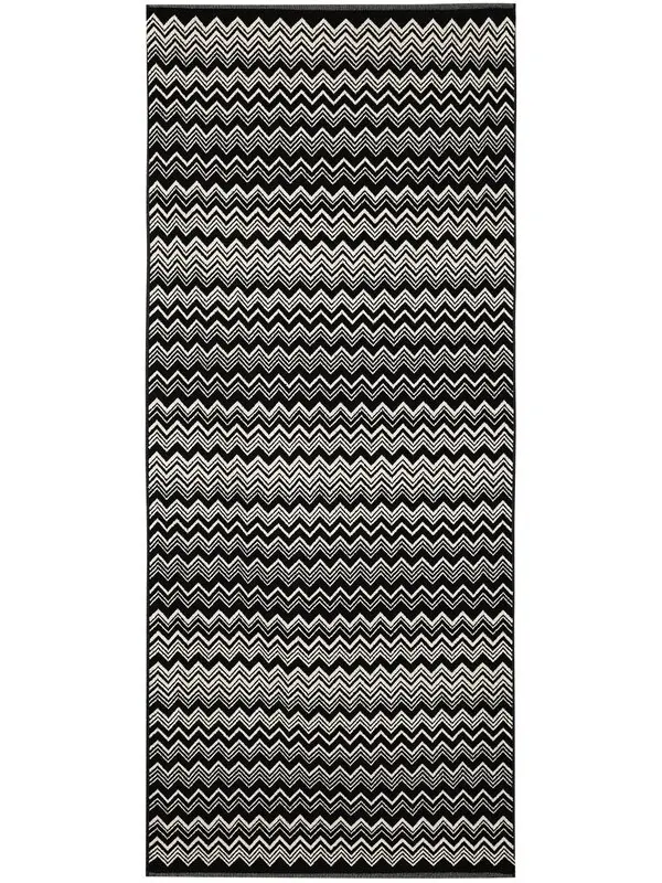 Missoni Keith Zigzag Woven Bath Mat - Black