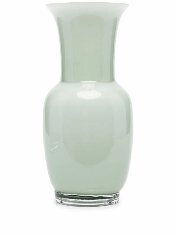 VENINI Opalino Glass Vase - Green