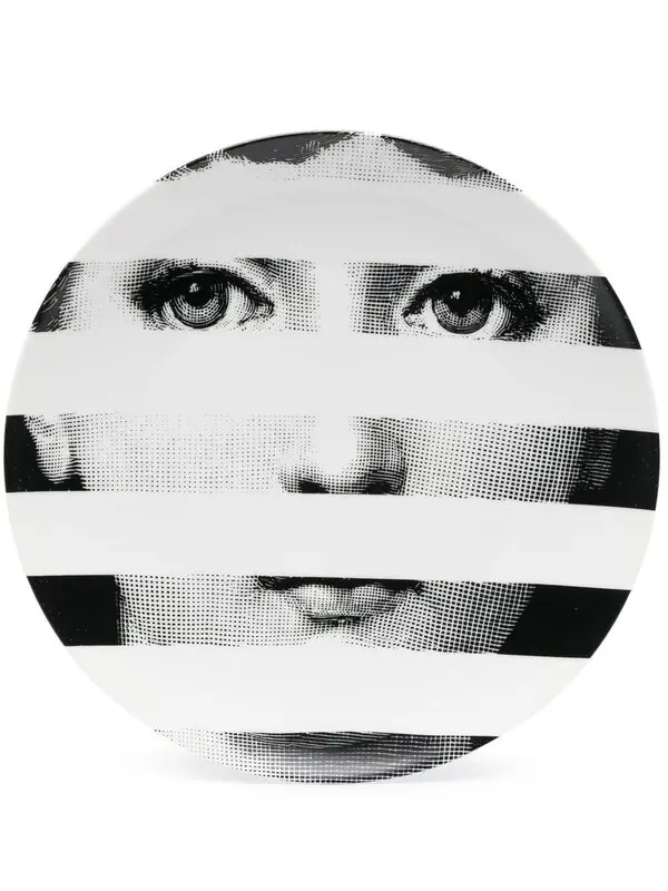 FORNASETTI Graphic Print Plate - White