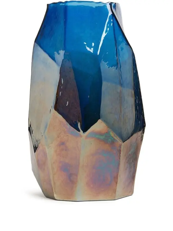 POLSPOTTEN Graphic Luster Glass Vase - Blue