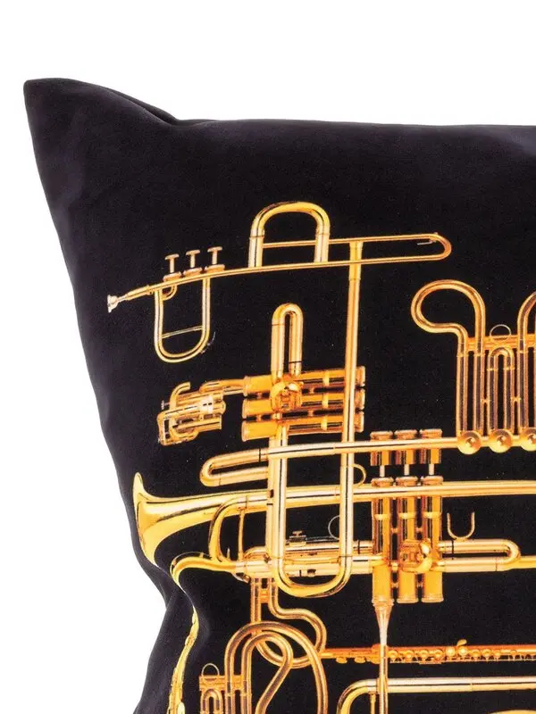 SELETTI Trumpets Feather Cushion - Black