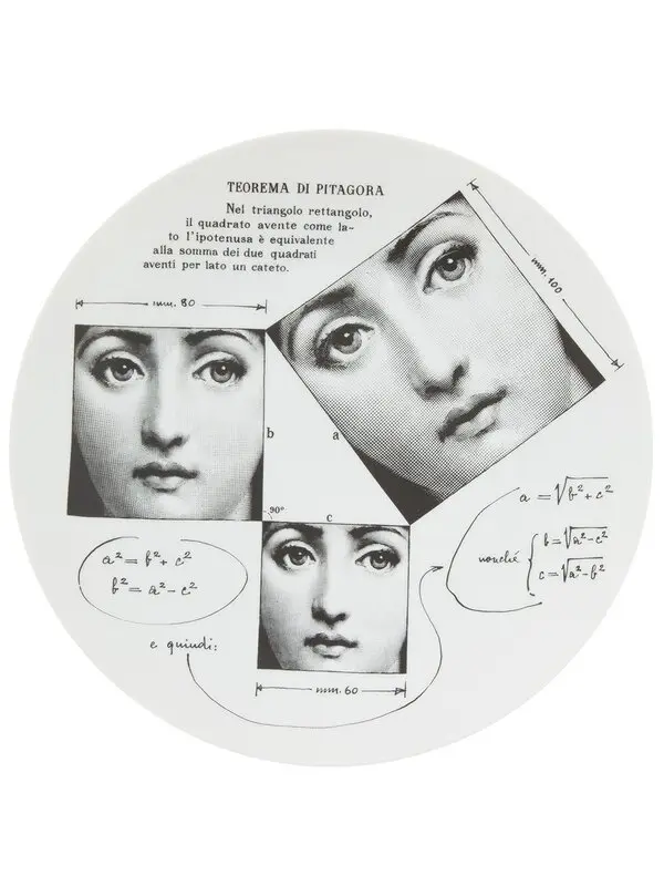 FORNASETTI Printed China Plate - White