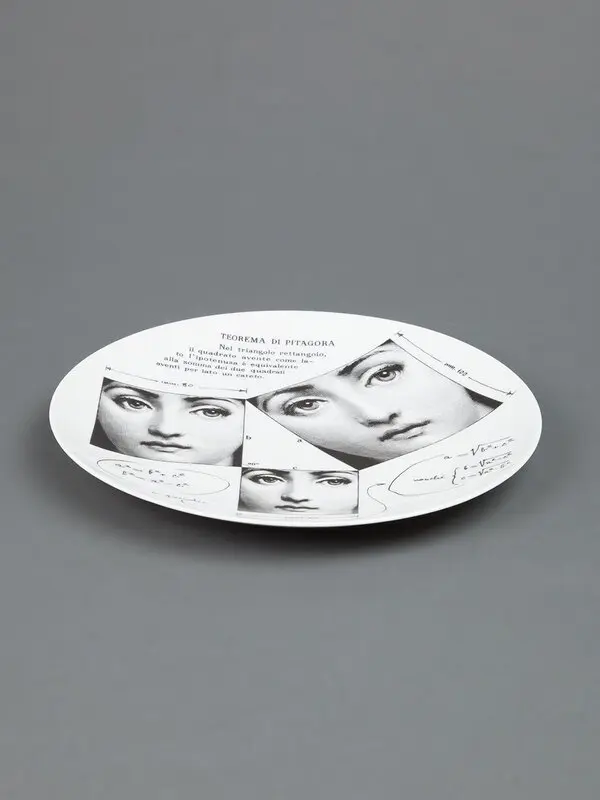 FORNASETTI Printed China Plate