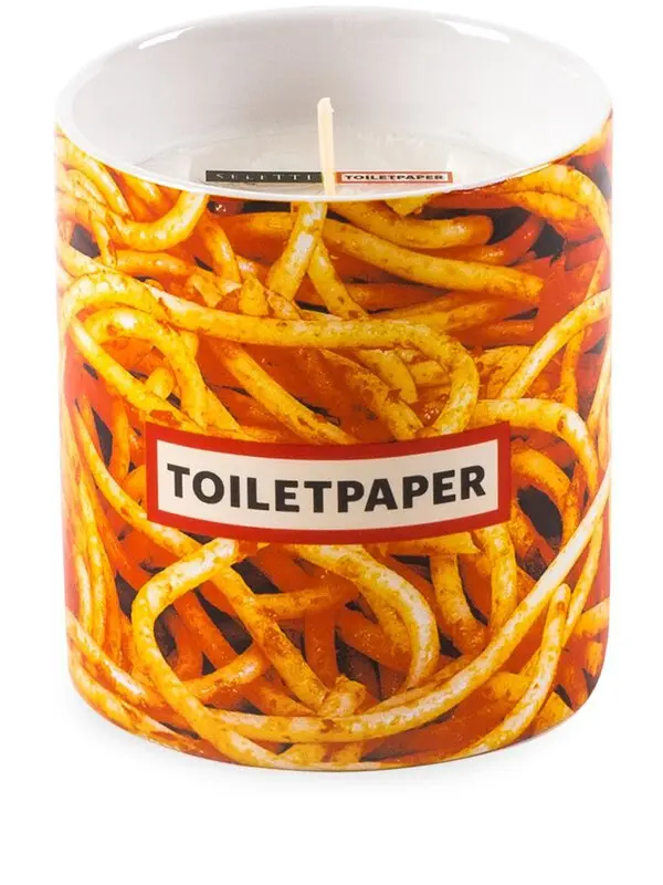 SELETTI Spaghetti Porcelain Candle - Yellow