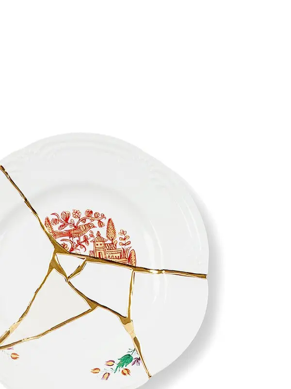 SELETTI Kintsugi No. 1 Dinner Plate - White
