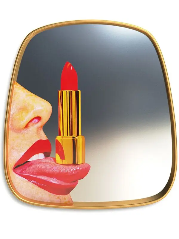 SELETTI Tongue Toiletpaper Mirror - Gold