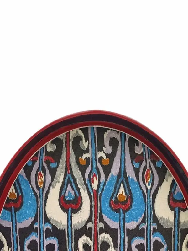 LES-OTTOMANS Ikat Hand-painted Oval Tray
