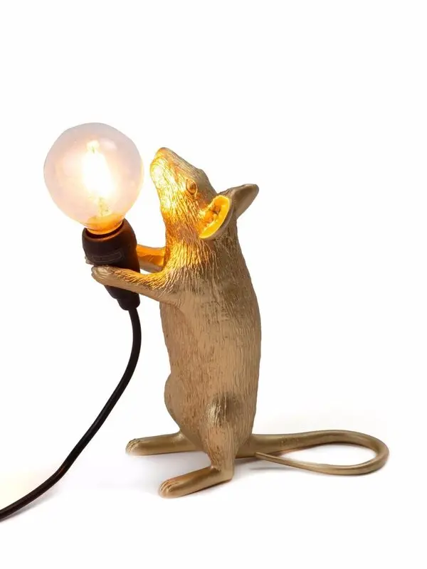 SELETTI Standing Mouse Lamp - Gold