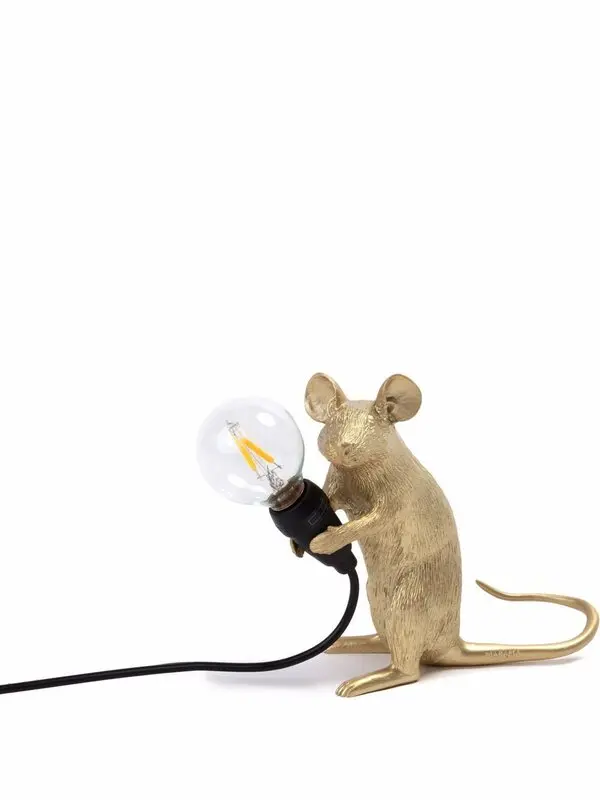 SELETTI Sitting Mouse Lamp - Gold