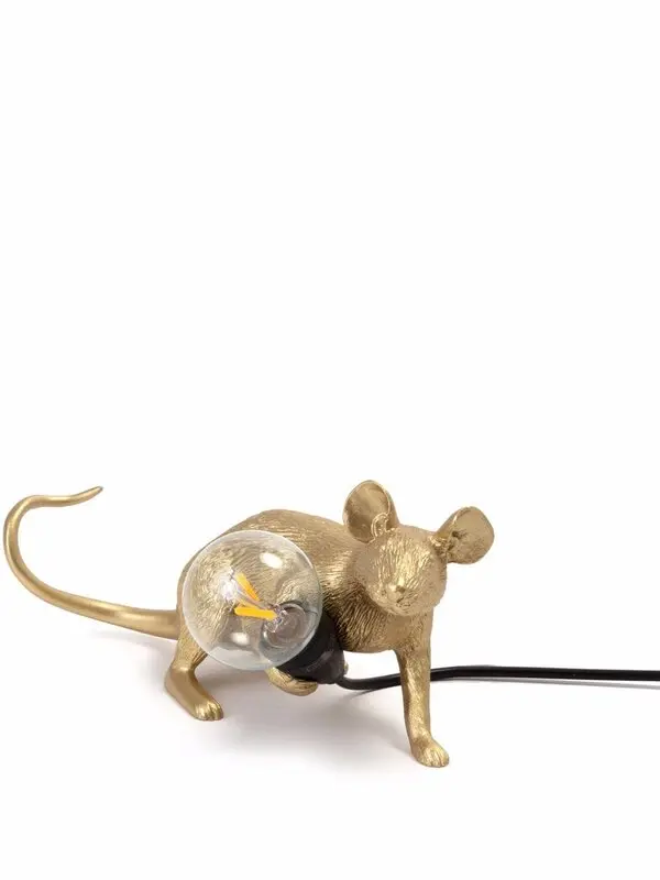 SELETTI Lying Down Mouse Lamp - Gold