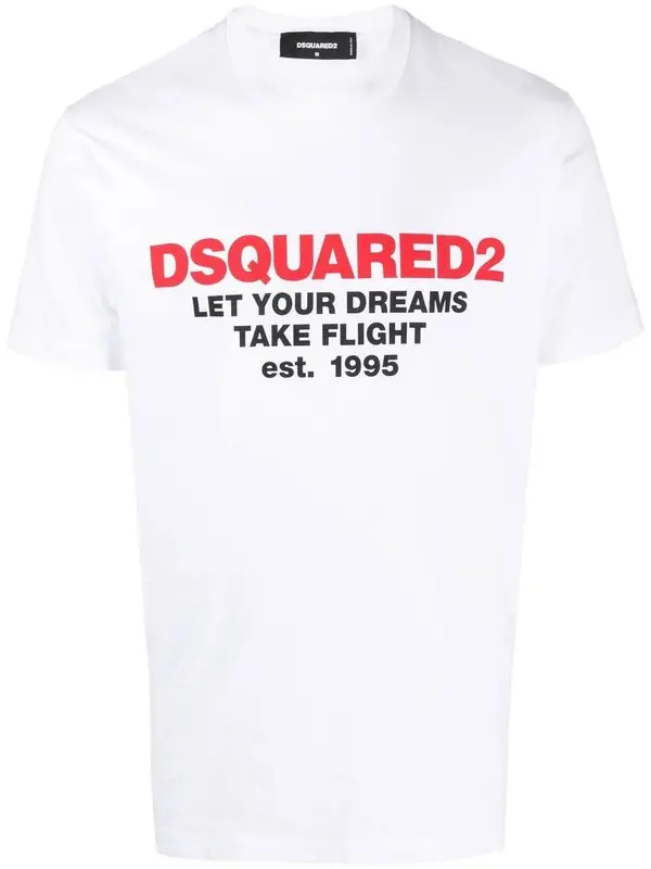 Dsquared2 Slogan Logo-print T-shirt - White