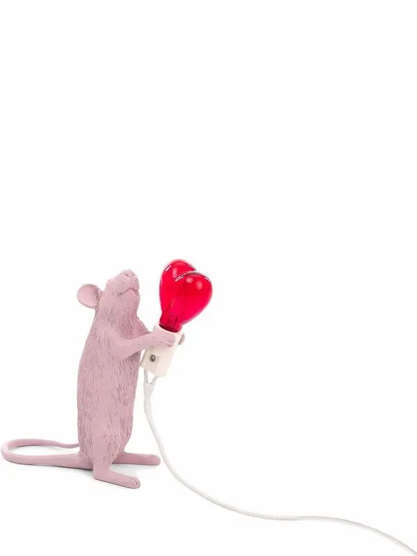 SELETTI Mouse 'valentine's Day' Lamp - Pink