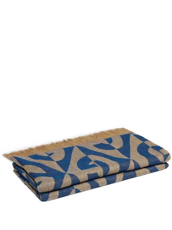 Gucci Gg Diamond Print Linen Blanket - Neutrals