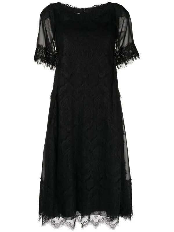 Shiatzy Chen Lace-design Midi Dress - Black
