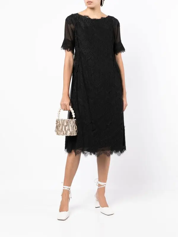 Shiatzy Chen Lace-design Midi Dress - Black