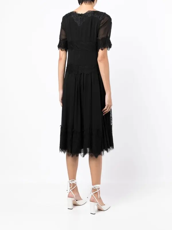 Shiatzy Chen Lace-design Midi Dress - Black