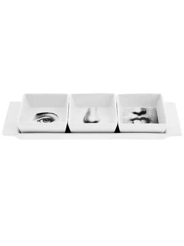 FORNASETTI Face Print Serving Dishes - White