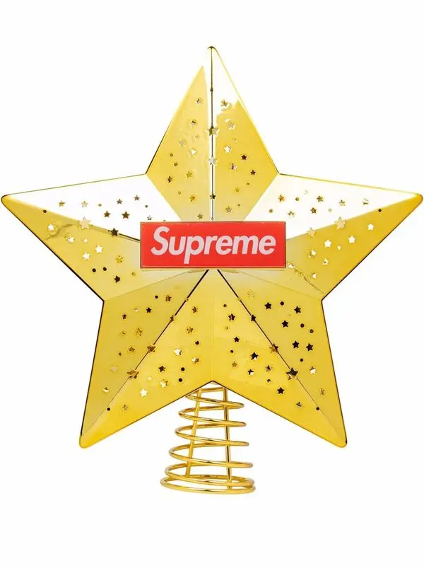 Supreme Logo-print Christmas Tree Topper - Gold