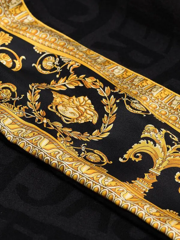 Versace Logo Pattern Baroque Blanket