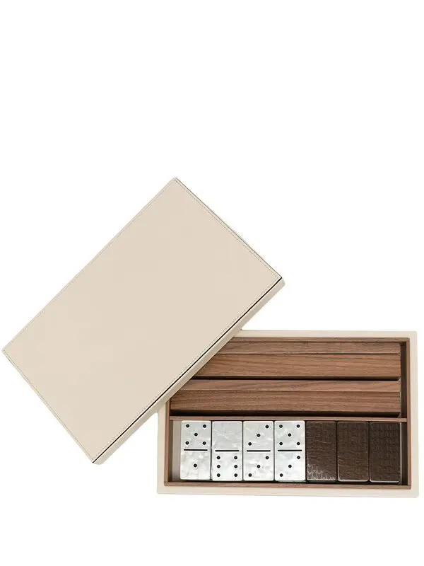 PINETTI Textured-leather Dominoes Set - White
