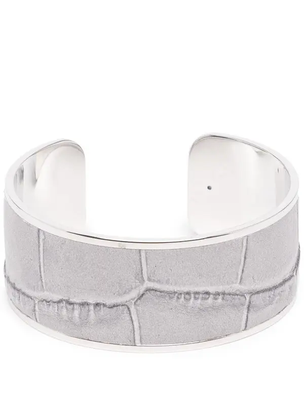 PINETTI Crocodile-embossed Napkin Ring - Grey