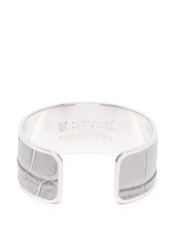 PINETTI Crocodile-embossed Napkin Ring - Grey