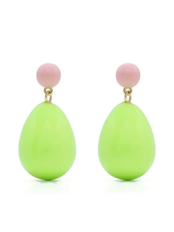 ESHVI Drop-design Earrings - Green