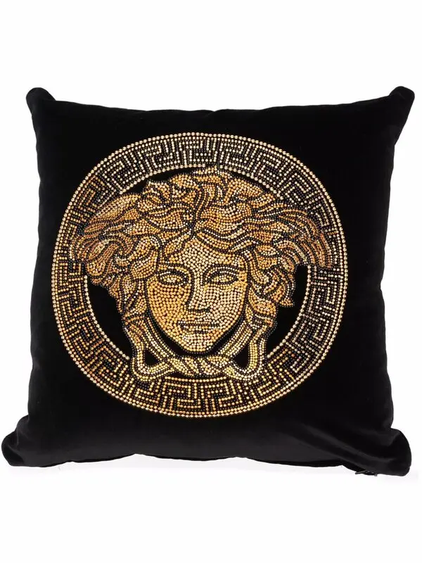 Versace Icon Studded Cushion - Black